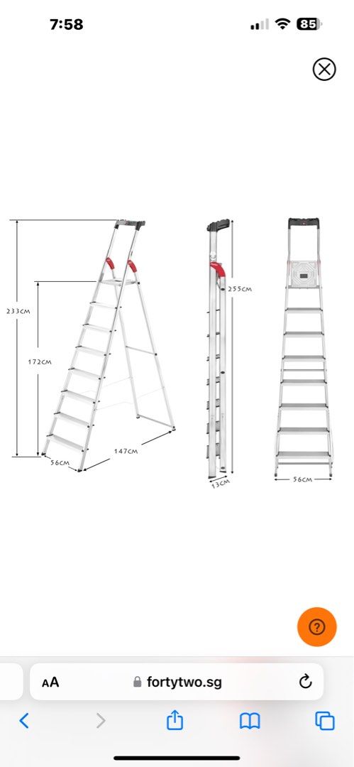 Hailo L60 8 Steps Ladder, Furniture & Home Living, Home Improvement ...