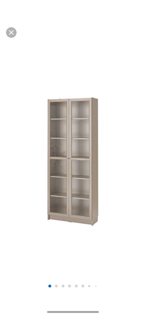 Ikea Billy kitchen cabinets, BILLY Bookcase with glass doors Grey ...