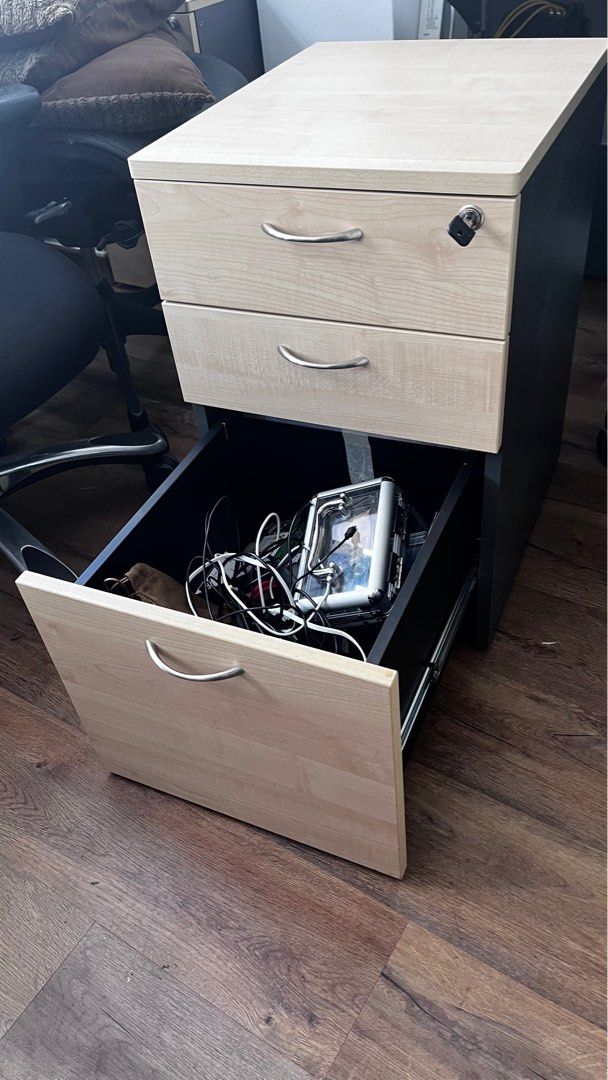 Ikea office draws (lockable), Furniture & Home Living, Furniture ...