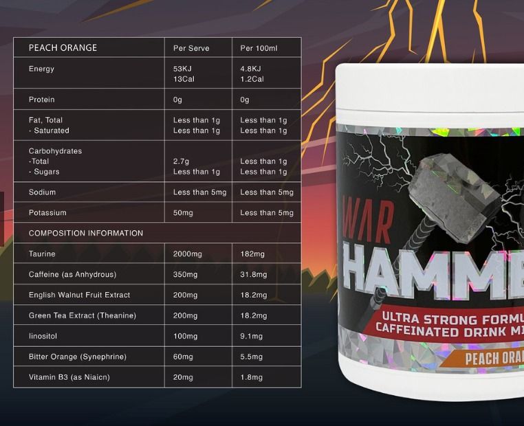 International Protein War Hammer Pre-workout (30 servings), Health & Nutrition, Health ...