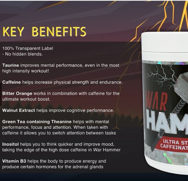 International Protein War Hammer Pre-workout (30 servings), Health & Nutrition, Health ...