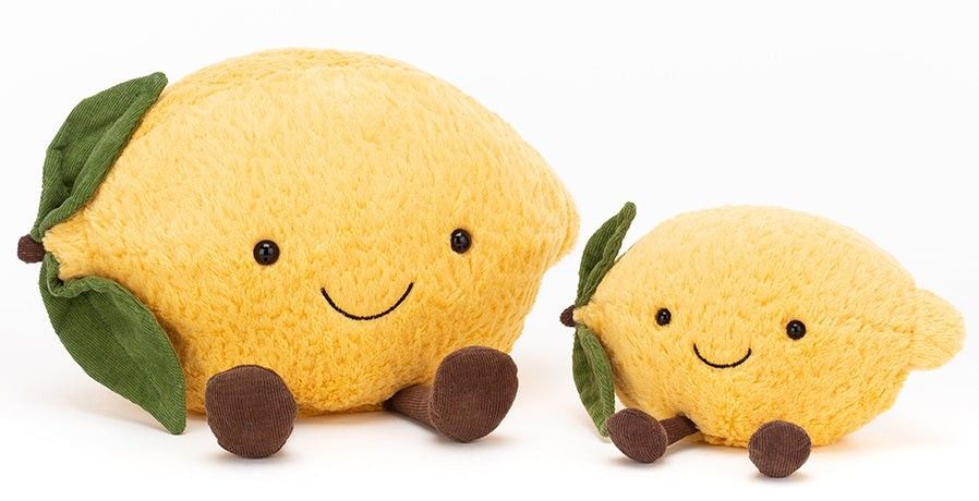 JELLYCAT Amuseable Lemon soft toy Small 12x18cm, 興趣及遊戲, 玩具 & 遊戲類 ...