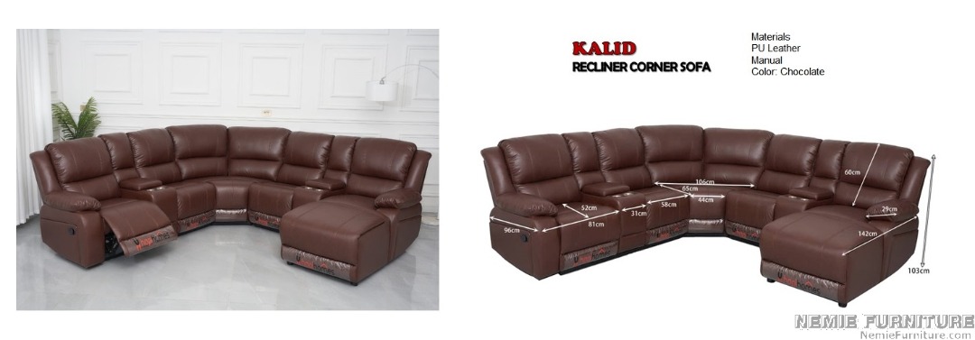 KALID recliner sofa set on Carousell