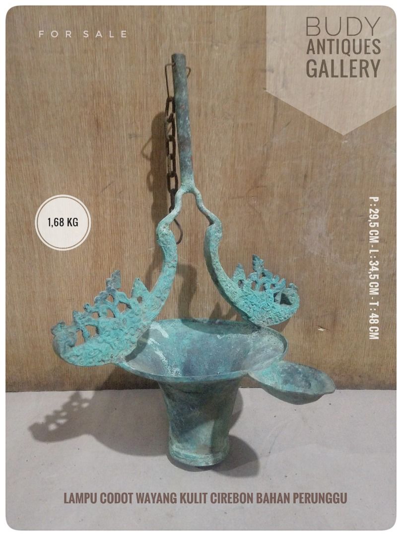 Lampu Codot Wayang Kulit Cirebon Bahan Perunggu, Antik, Pajangan di ...