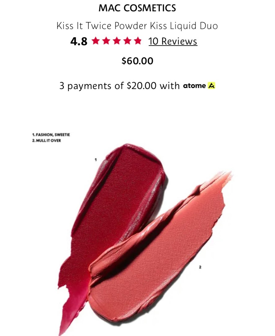 MAC Kiss it Twice Powder Kiss Liquid Duo (Mull it Over and Fashion ...