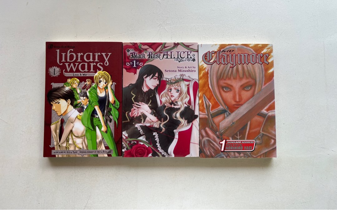 MANGA - CLAYMORE, LIBRARY WARS, BLACK ROSE ALICE (VOLUME 1) on Carousell