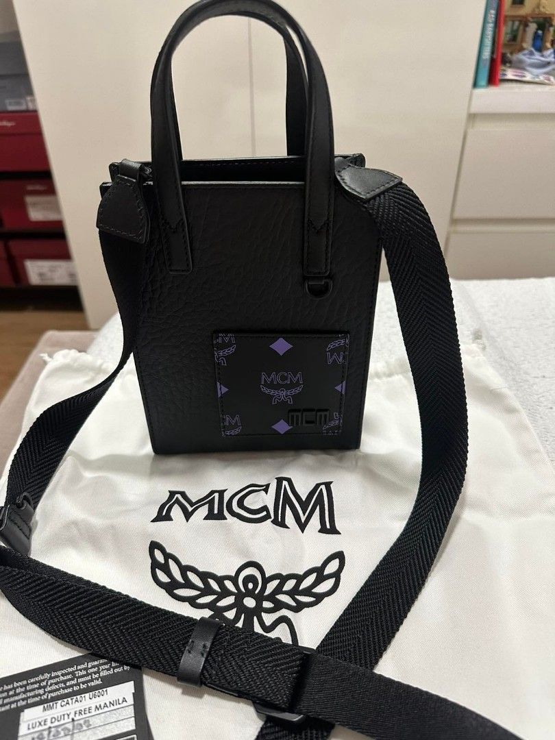 MCM Aren Tote in Color Splash Logo Leather, Women's Fashion, Bags ...