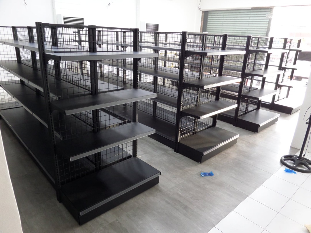 Mesh Type Gondola Rack Adjustable Layers, Furniture & Home Living ...