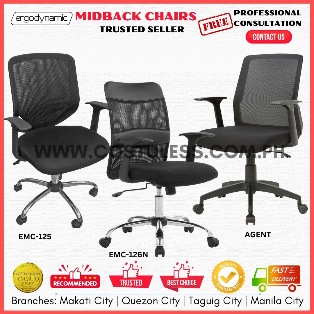 Midback Mesh Chair, Computer Chair, Home Furniture, Desk Chair, Mesh ...
