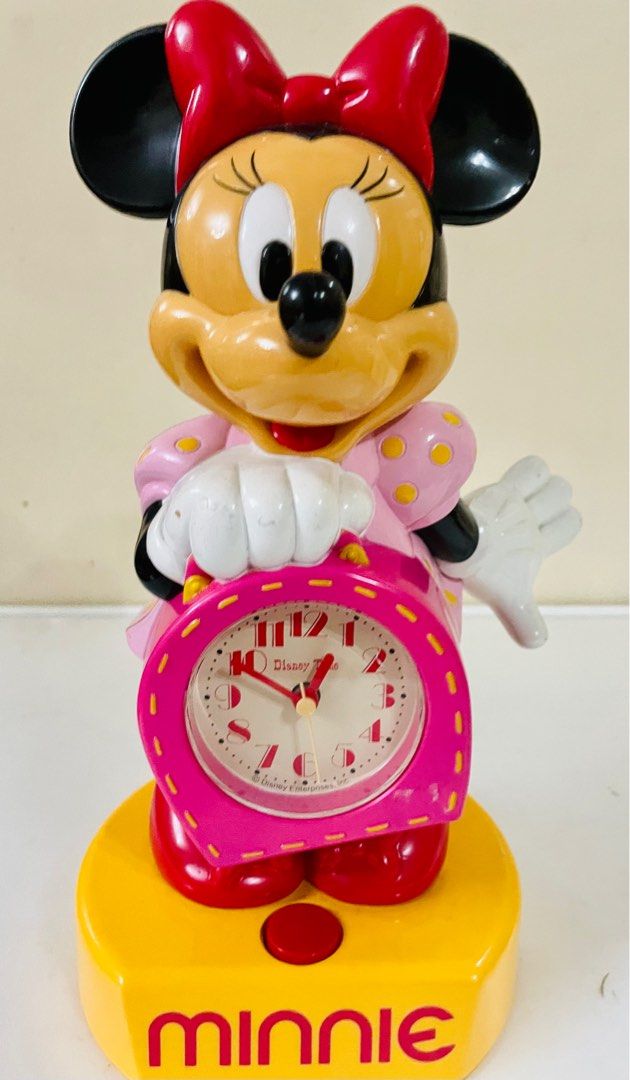 Minnie Mouse Clock - Minnie Figure Clock and Alarm Clock on Carousell