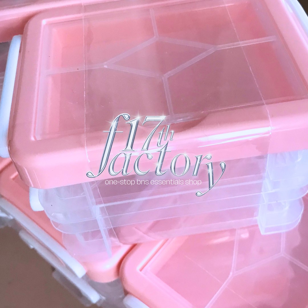 Mr. DIY Pink 2 Layer Stackable Box Storage Organizer Container BNS ...