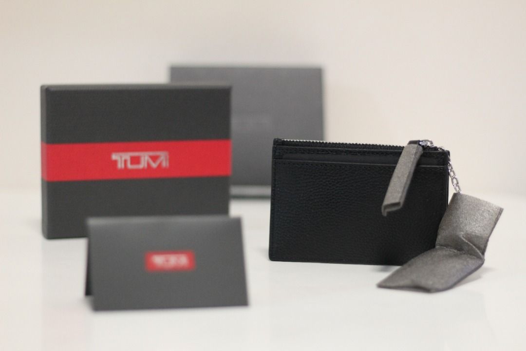 New Tumi 197101D - Belden SLG Pebbled Leather Zip Card Case / key chain ...