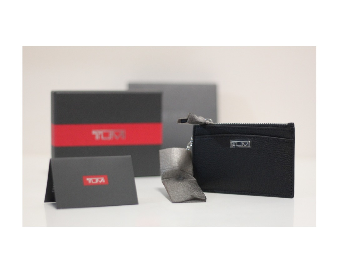 New Tumi 197101D - Belden SLG Pebbled Leather Zip Card Case / key chain ...