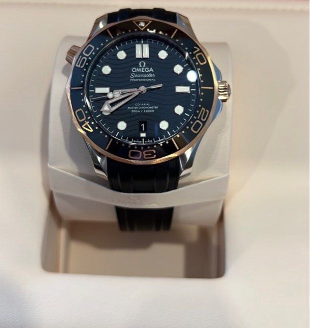 omega seamaster driver 300 sedna gold, Luxury, Watches on Carousell