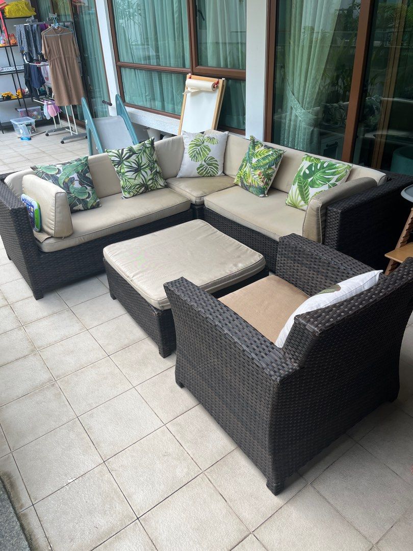 Outdoor Furniture: Bali outdoor sectional corner lounge set with ...