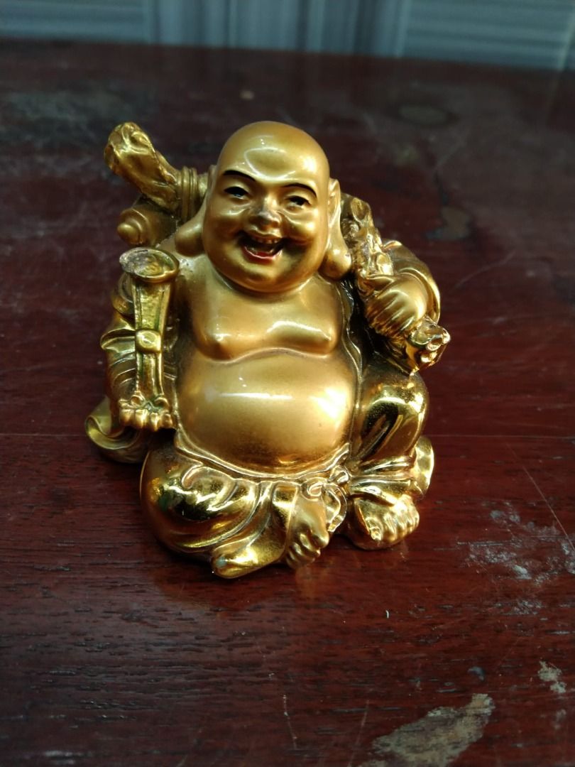 Patung Budha Julai Duduk Fiber Kuno Jadul Antik, Antik, Pajangan di Carousell