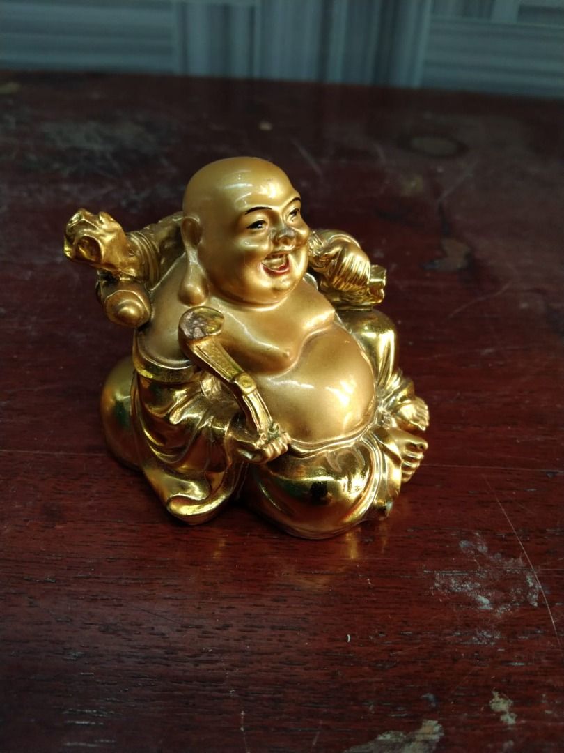 Patung Budha Julai Duduk Fiber Kuno Jadul Antik, Antik, Pajangan di Carousell