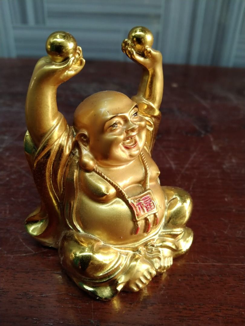 Patung Budha Julai Duduk Fiber Kuno Jadul Antik, Antik, Pajangan di Carousell