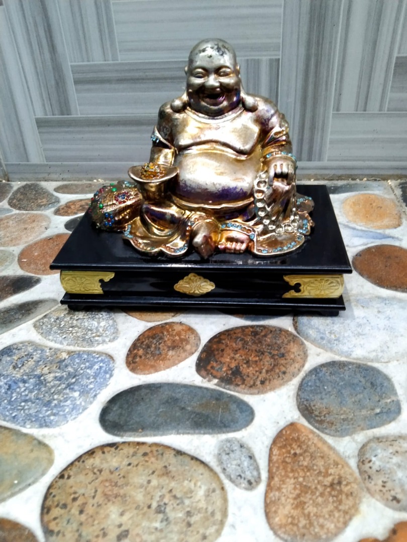 Patung Budha Julai Duduk Logam Kuno Jadul Antik, Antik, Pajangan di Carousell