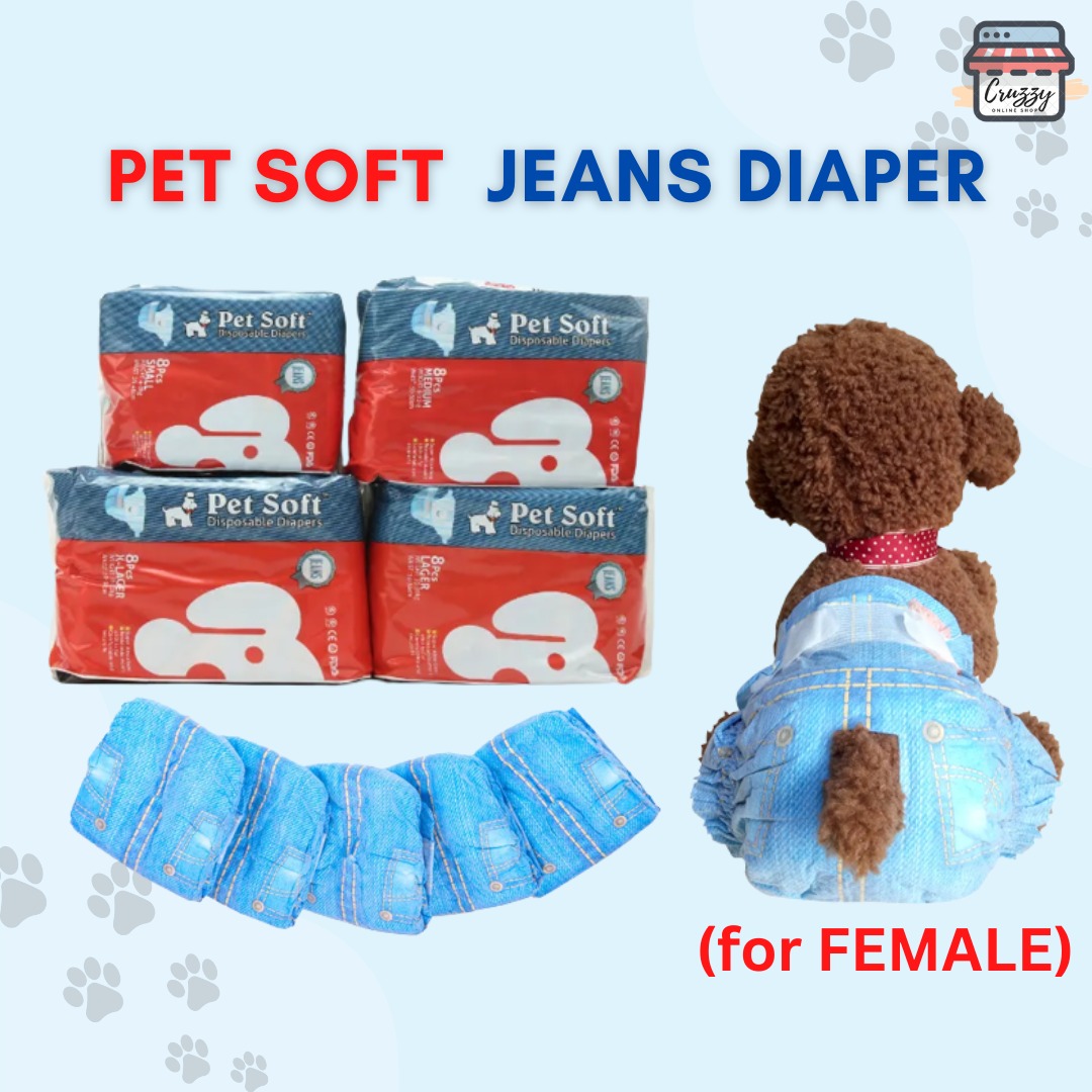 Pet Soft Female Dog Jeans Diaper / Female Dog Diapers, Pet Supplies ...