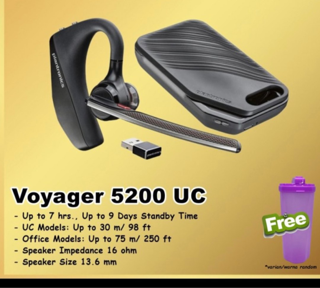 Plantronics headset bluetooth voyager 5200uc, Telepon Seluler & Tablet ...
