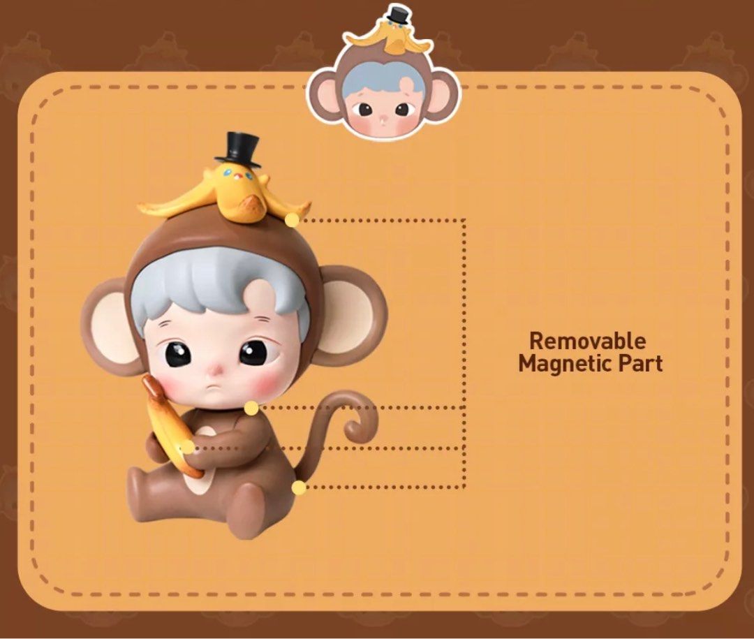 Popmart hacipupu little monkey, Hobbies & Toys, Toys & Games on Carousell