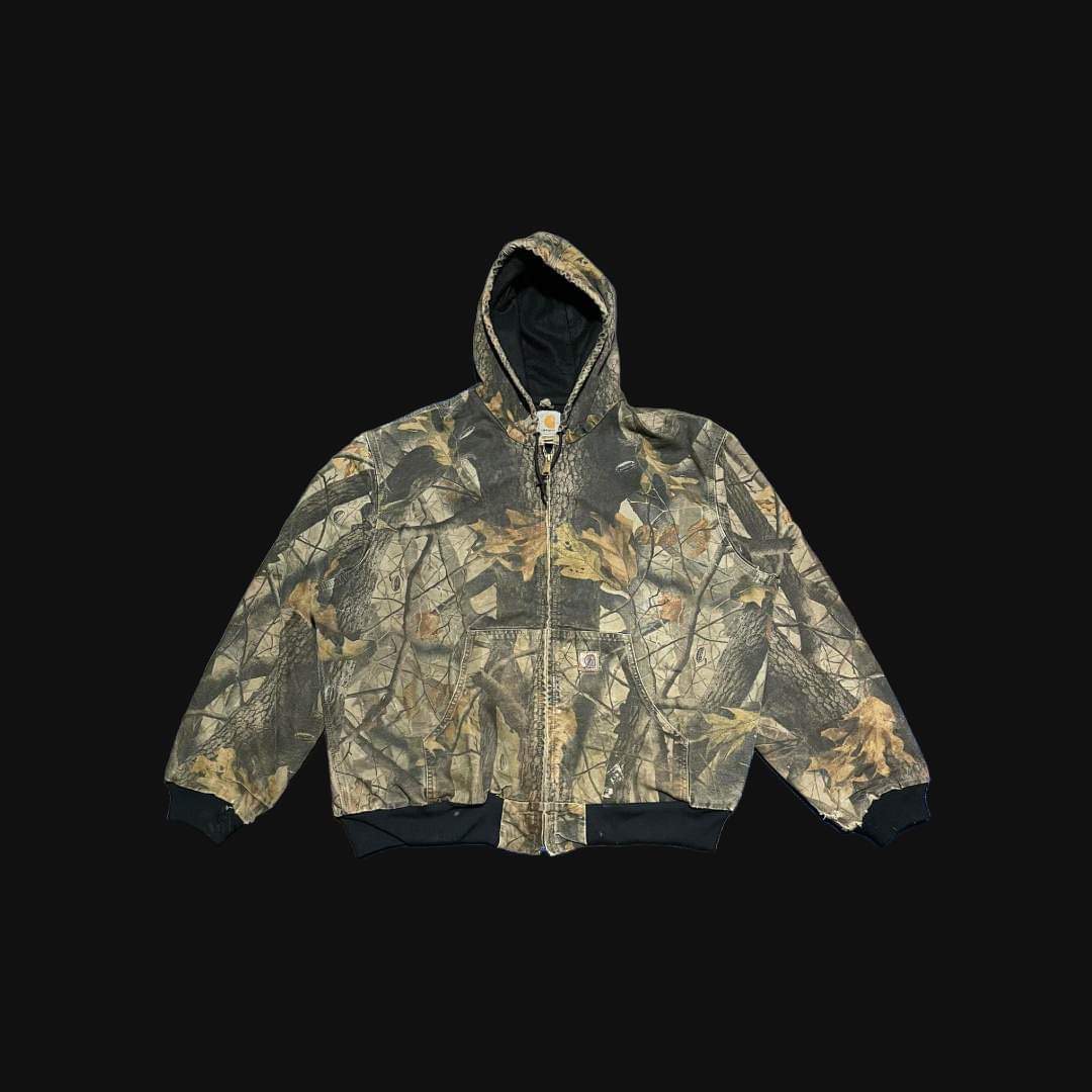 Rare CARHARTT Real Tree Camouflage Hooded Duck Jacket, Men's Fashion ...