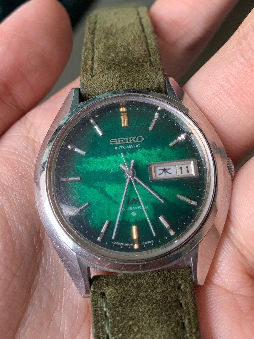 (Rarest) Seiko LM emerald green Morpho buttery dial, Luxury, Watches on Carousell