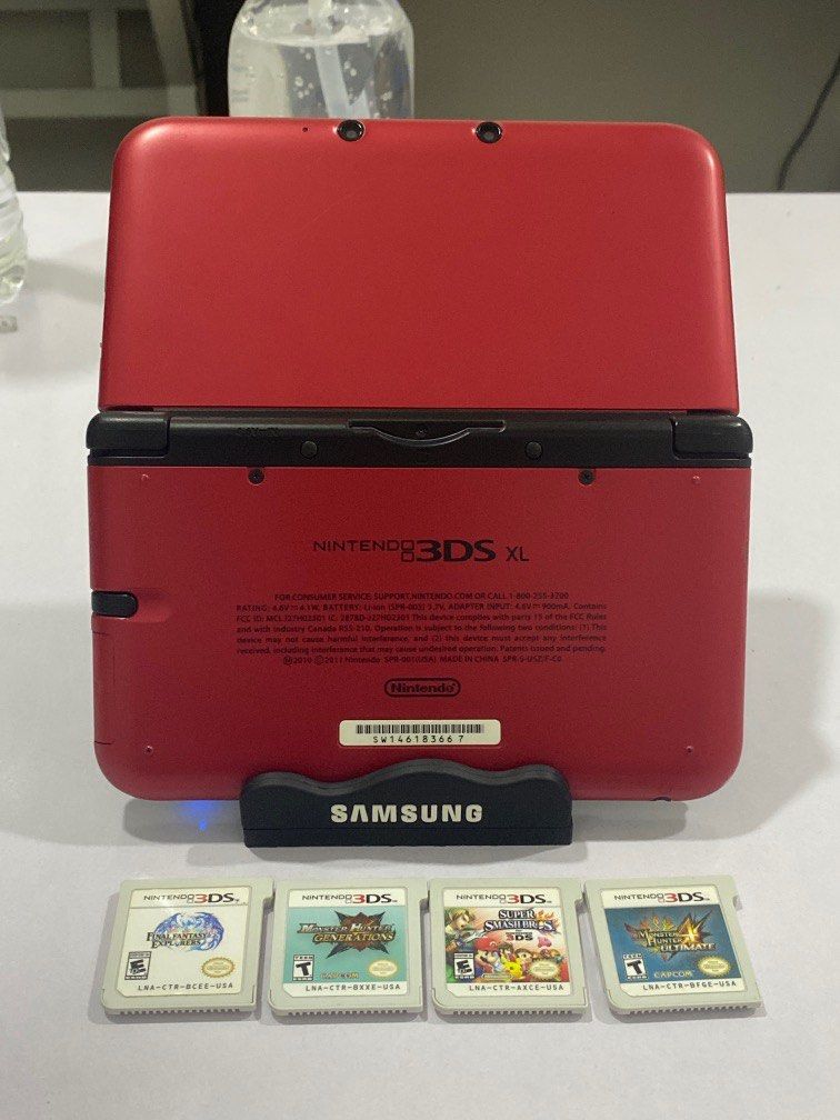 Red Nintendo 3DS XL with Games (not switch oled, ds lite, gameboy ...