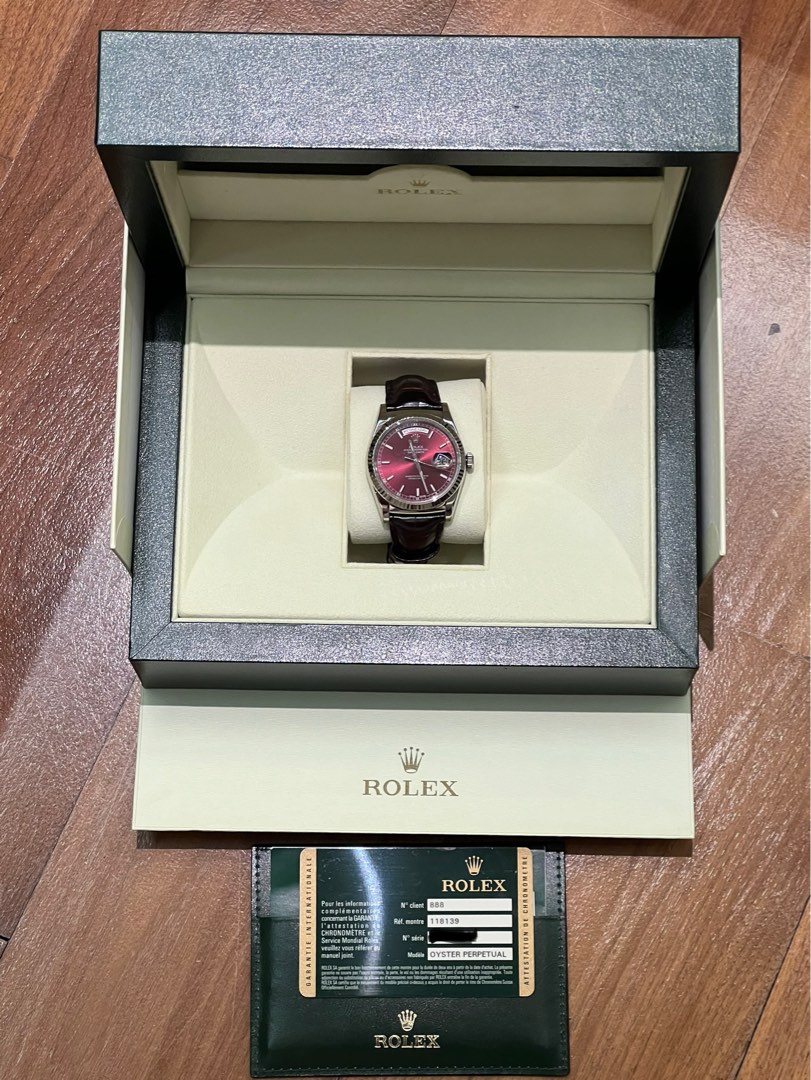 Rolex Day Date 36 Cherry Dial, Luxury, Watches on Carousell