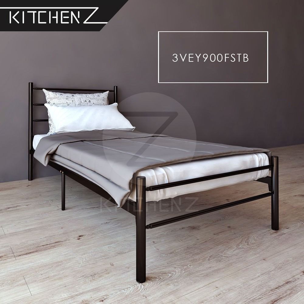 (Self-assembly) 3V Powder Coat Metal Bed Frame - SINGLE SIZE, Furniture ...