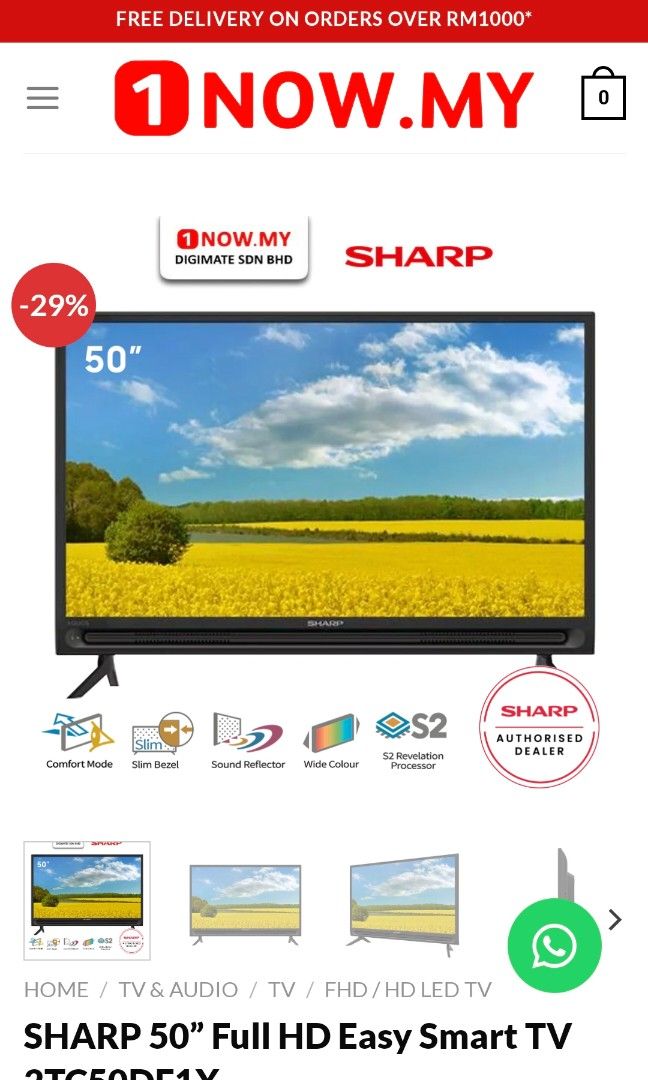 SHARP 50” Full HD Easy Smart TV 2TC50DF1X, TV & Home Appliances, TV & Entertainment, TV on Carousell