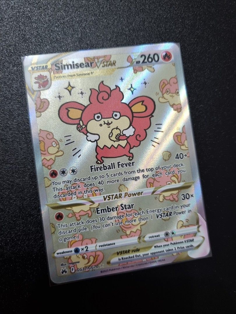 Simisear Vstar Alternate Art Crown Zenith Authentic Pokemon TCG Trading ...