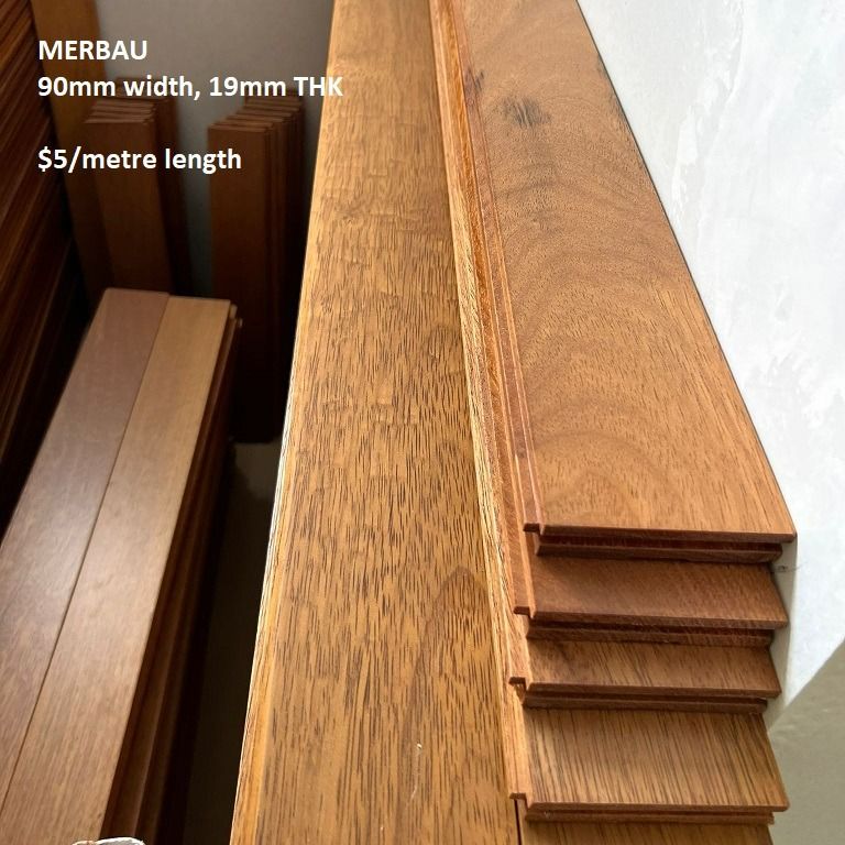 Solid timber parquet planks (Merbau). Material only., Furniture & Home ...