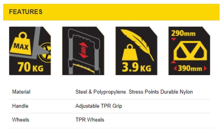 Stanley Trolley Folding Hand Truck with a weight capacity of 70kg ...