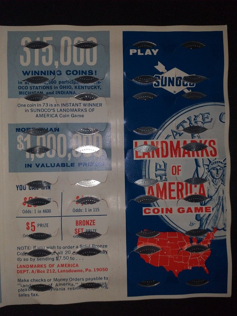 Sunoco Landmarks of America Coin Game on Carousell