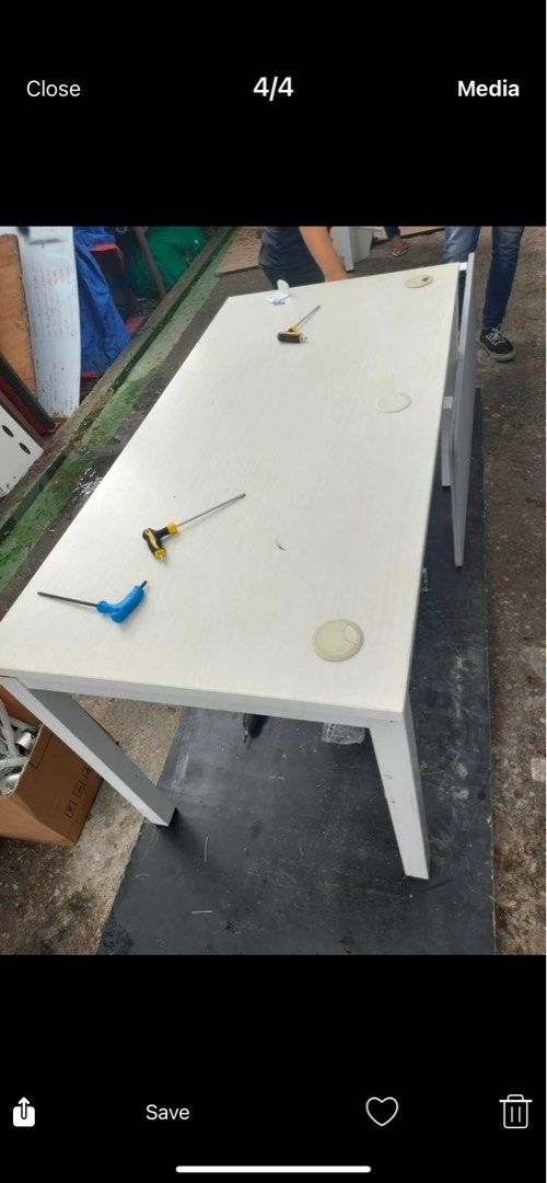 Table- Workstation preloved, Furniture & Home Living, Office Furniture ...