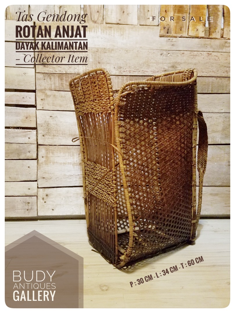 Tas Ladong Jumbo Anyaman Rotan Suku Dayak Ori Tua on Carousell