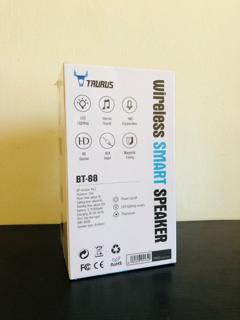 Taurus Smart Speaker BT-88 light magnetic, Audio, Portable Audio ...