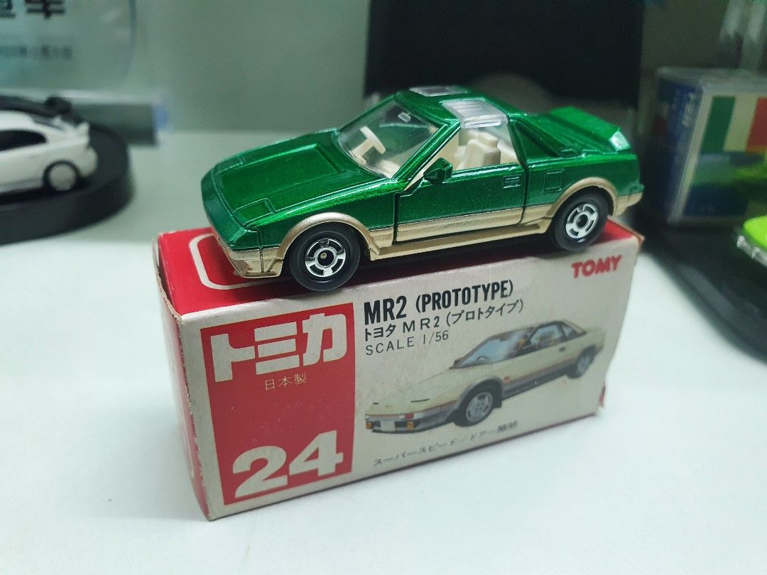 Tomica Red Tomy #24 Toyota MR2 (green with gold base), Hobbies & Toys, Toys & Games on Carousell