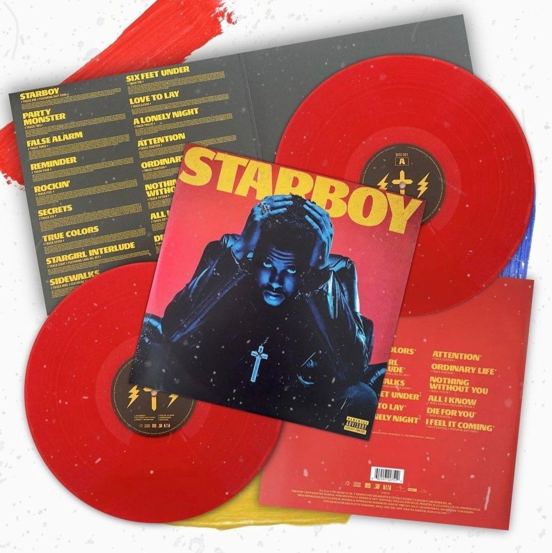 [TRANSLUCENT BLUE/RED] STARBOY VINYL RECORD | WEEKND VINYL RECORD | EXCLUSIVE COLOURWAY ...
