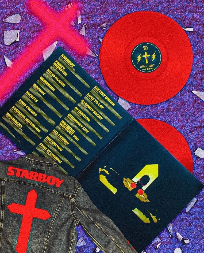 [TRANSLUCENT BLUE/RED] STARBOY VINYL RECORD | WEEKND VINYL RECORD ...