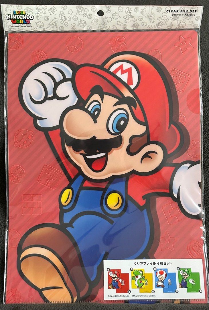 USJ Mario A4 Plastic Folder set, 興趣及遊戲, 玩具 & 遊戲類 - Carousell