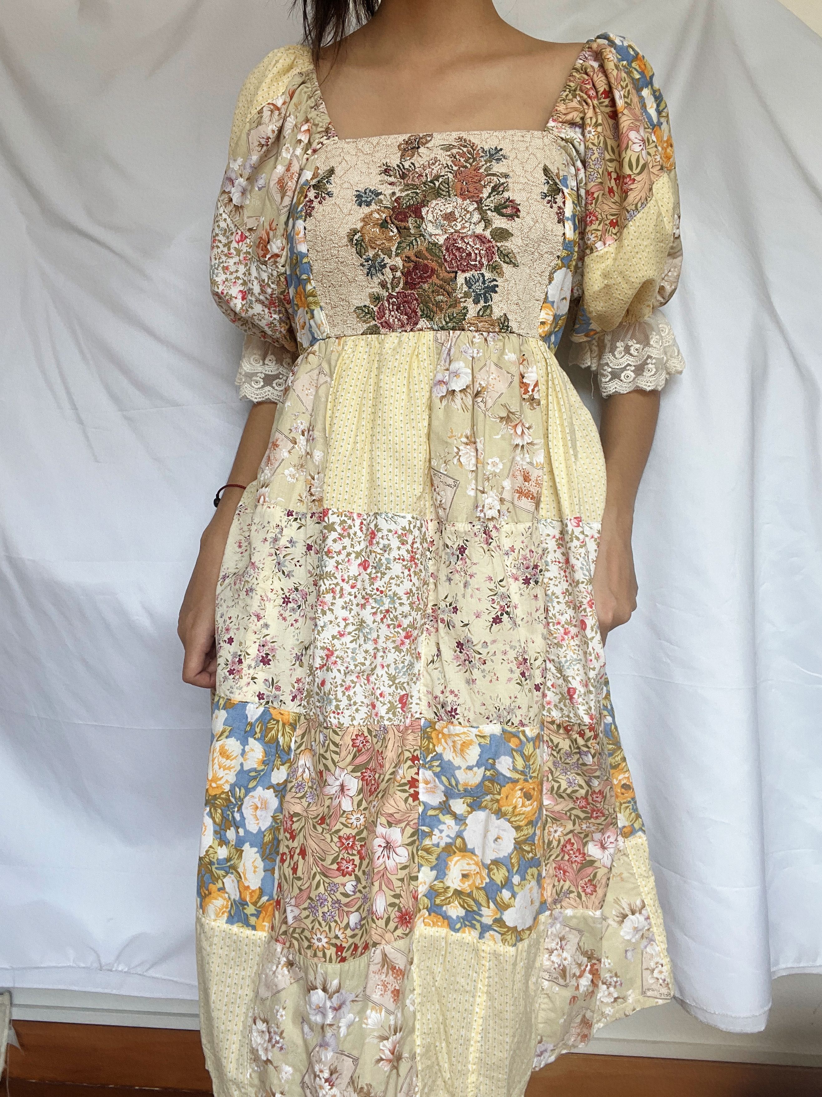 Vintage Rework Patch Dress, Women's Fashion, Dresses & Sets, Dresses on ...