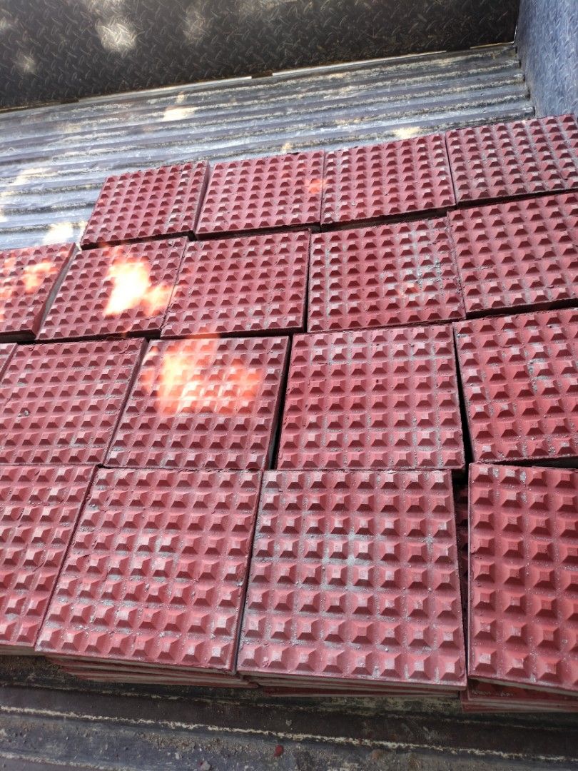 WAFFLE TILES RED CONCRETE TILES on Carousell