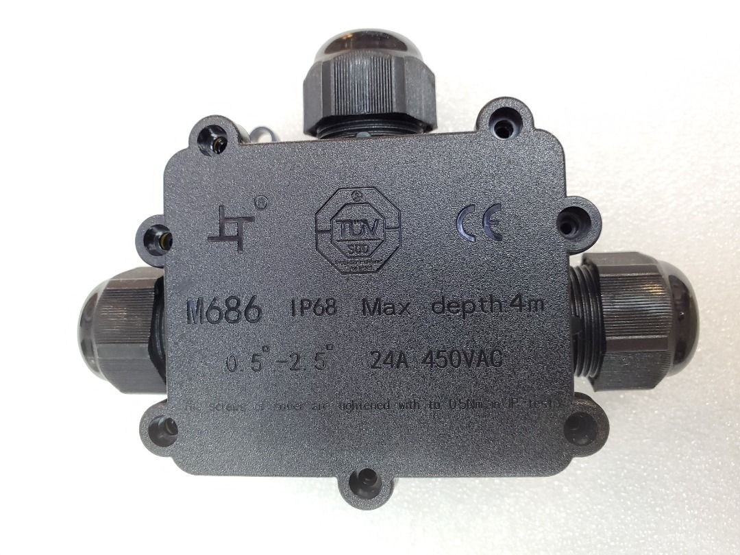 YS Junction Box Outdoor Waterproof IP68 3-Way Line M25 Cable Coupler ...