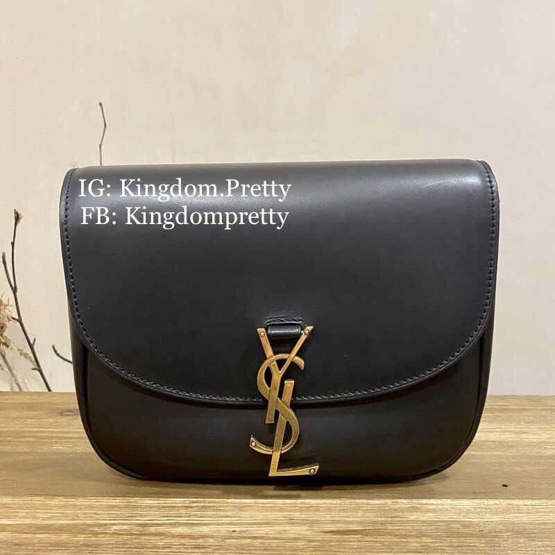 YSL Saint Laurent Kaia Curved Flap Bag Monogram Logo Black, Gold ...