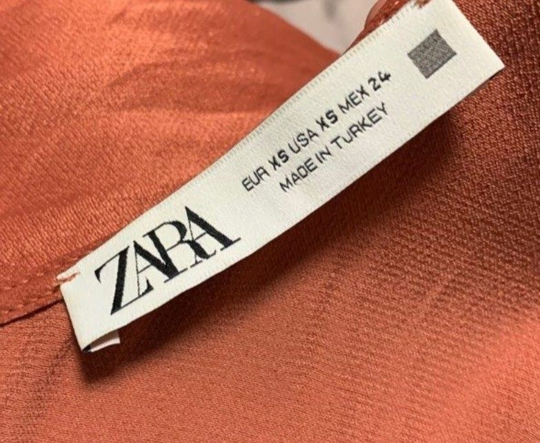 Zara Rust Orange Satin Slip Dress on Carousell