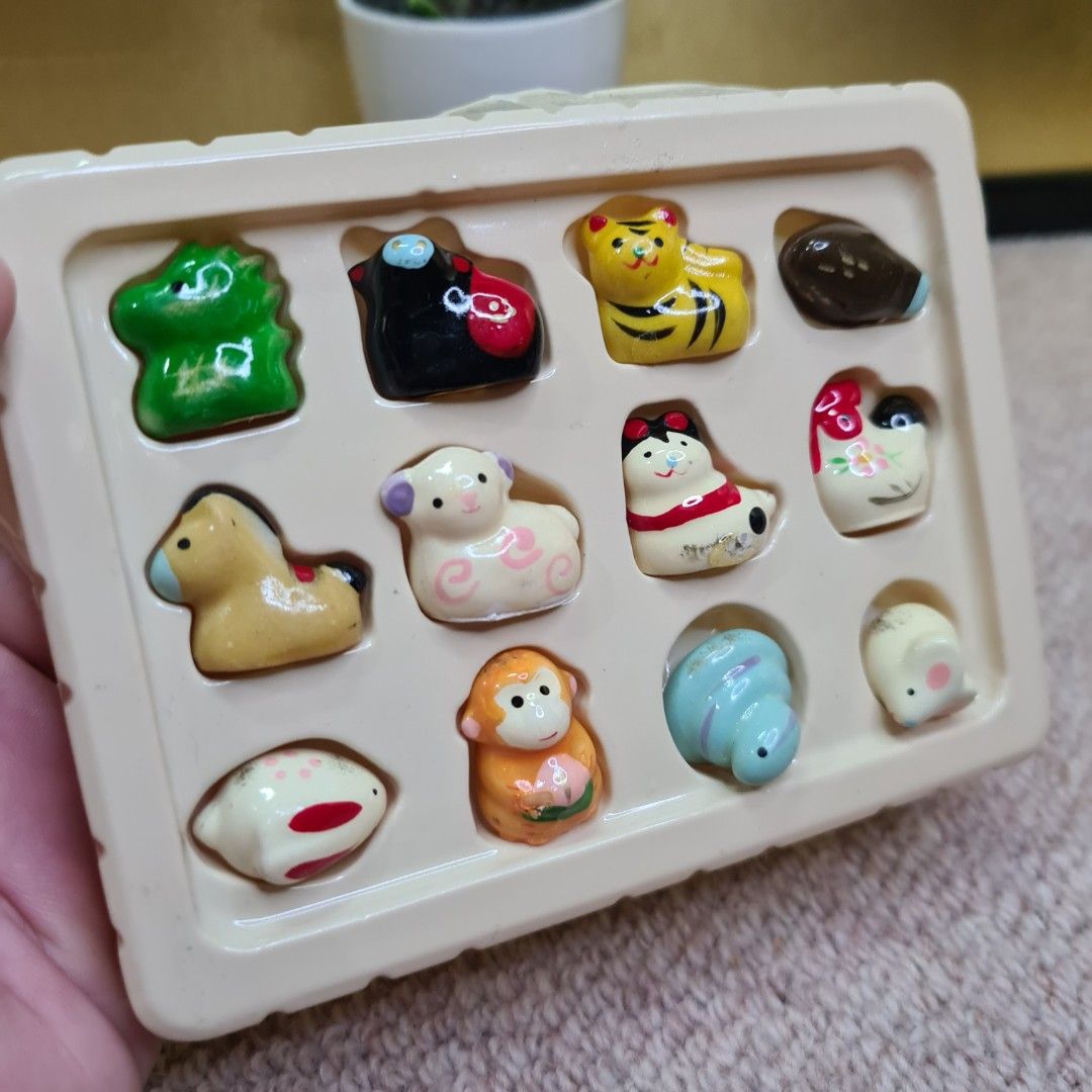 12 PCS. MINI JAPANESE ANIMAL ZODIAC SIGNS FIGURINES DISPLAY BY CHIEMI ...