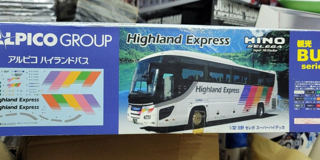 全新 1/32 Fujimi Alpico Highland Express Aero Queen 01178 Hino Selega ...